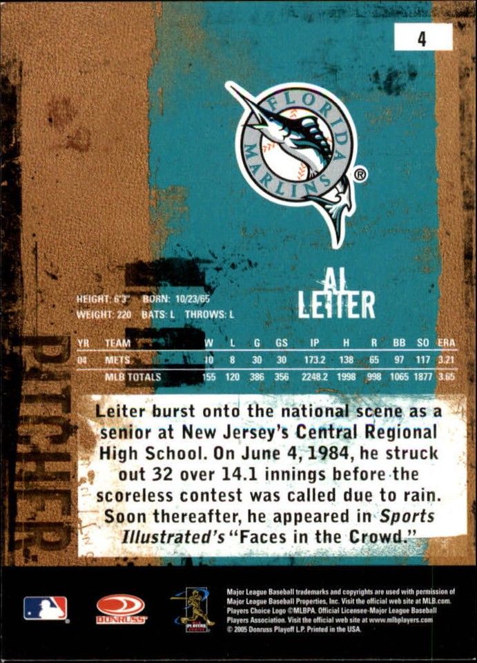 2005 Leather and Lumber #4 Al Leiter | eBay