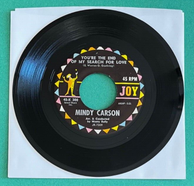 Mindy Carson - 45RPM - A Little Love, You're The End Of My Search For ...