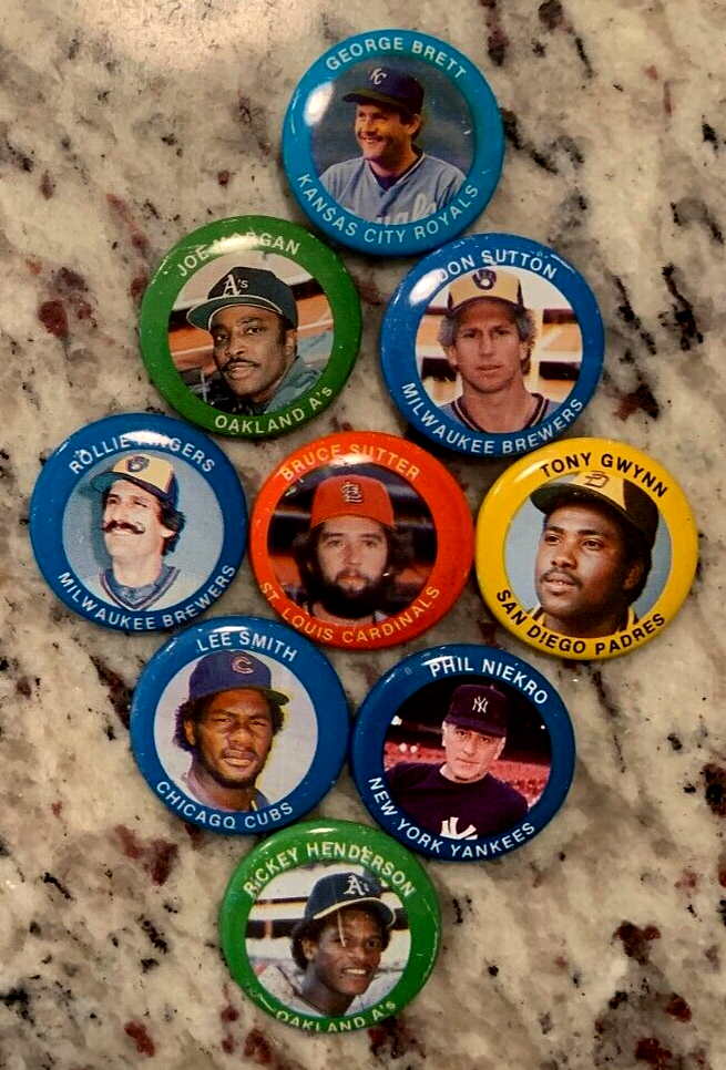 Vintage 1984 Fun Food Baseball Buttons - Rare Collector Lot of 9 Hall ...