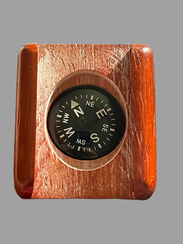 Vintage Directional Compass Set In Wood Case Indian Aztec Design ...