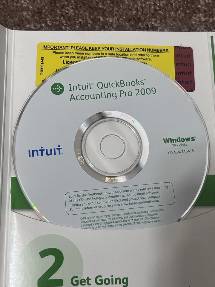 INTUIT QUICKBOOKS PRO ACCOUNTING 2009 FOR WINDOWS FULL RETAIL US ...