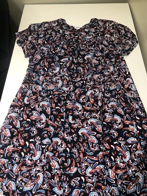 Expressions Catalog Dress Black With Red And Blue Design Size 3XL | eBay