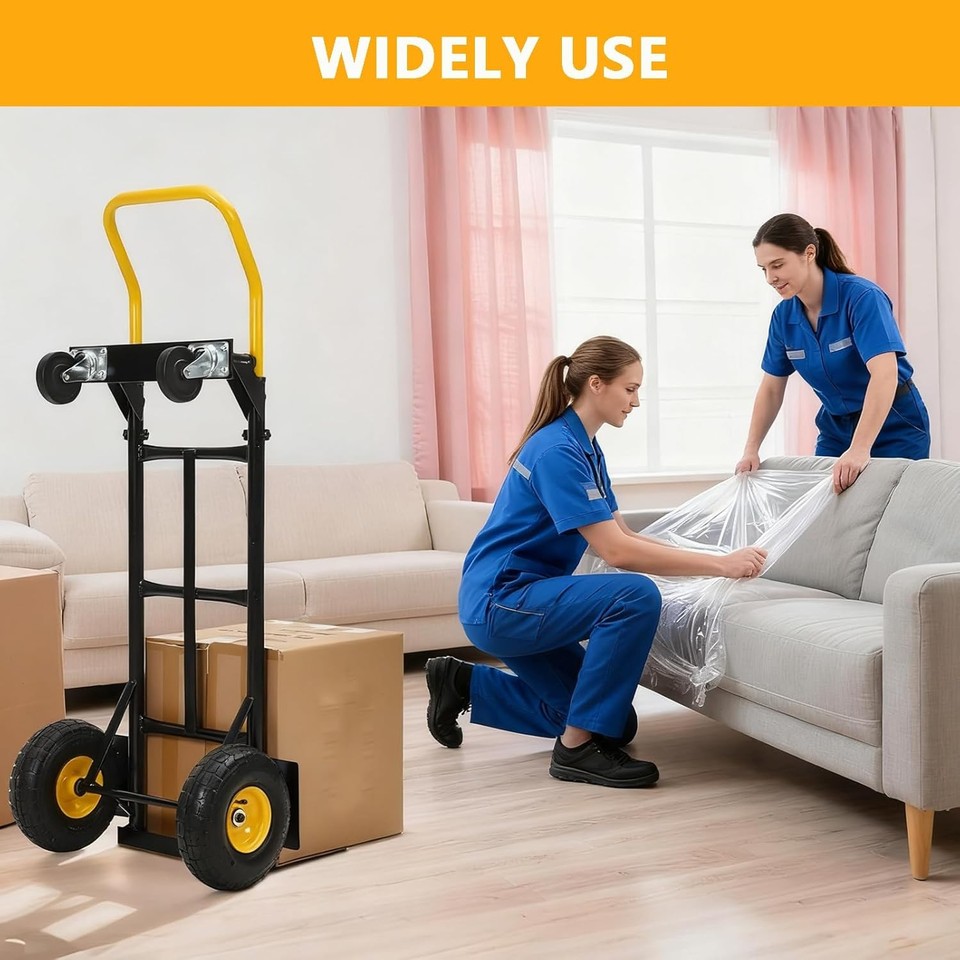 Convertible Hand Truck Heavy Duty Hand Cart Dolly With 4 Non-Flat ...