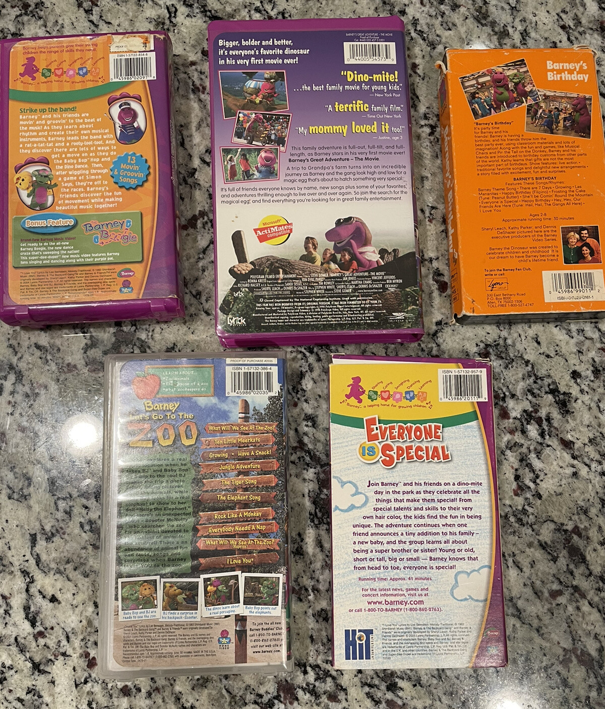 Barney VHS Lot of 5 Vintage children’s show Barney VHS lot
