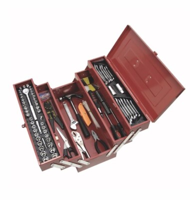 NEW Red Cantilever ‘old school’ Tool Box - with 159 Tool Set | eBay