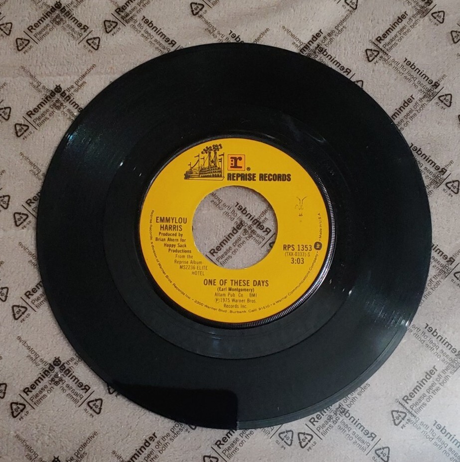 Emmylou Harris One Of These Days / Till I Gain Control Again 45 RPM ...