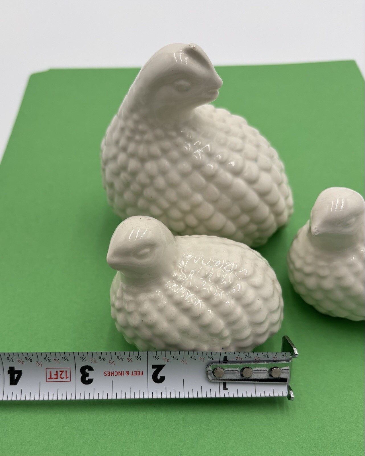 Set of 3 Vintage White Quail Bird Partridge Porcelain Ceramic Figurines ...