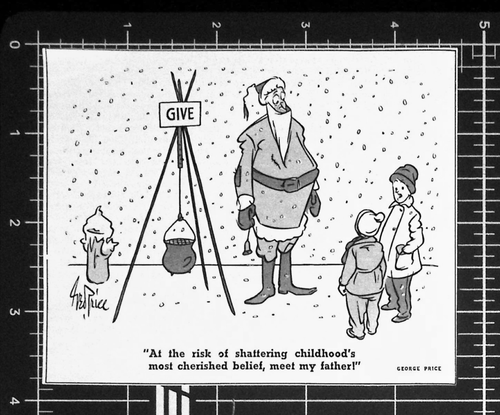 1941 Magazine Print Comic Art Christmas Humor Santa Bell Ringer By ...