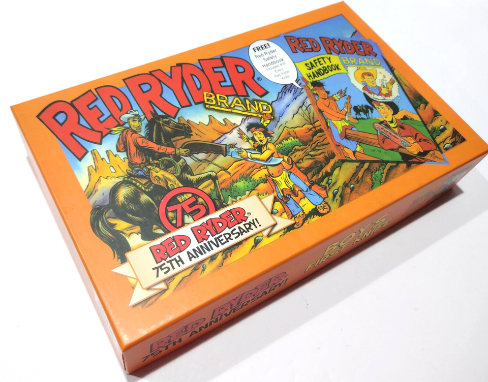 Red Ryder Smooth Bone Full Tang Knife Belt Sheath Compass Safety Manual ...