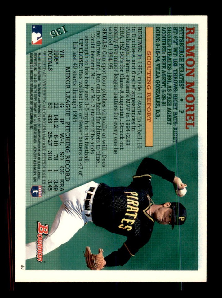 1996 Baseball Bowman Ramon Morel Pittsburgh Pirates #135 1 | eBay