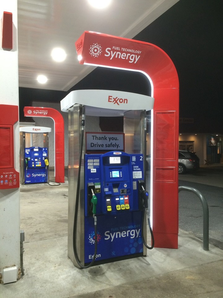 Mobil Synergy Red Arch Gas Pump Sign with Lighting | eBay