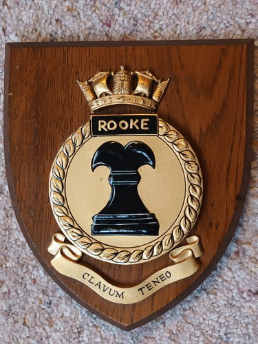 HMS Rooke Wooden Ship’s Crest Souvenir Wall Plaque Shield | eBay UK