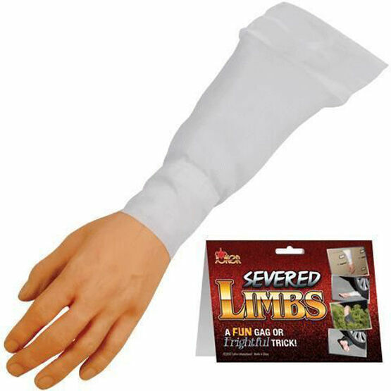 Fake Surprising Arm / Hand With White Sleeve Joke Halloween Props Gag ...