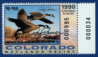 U.S. (CO01Gs) 1990 Colorado Governor Edition Waterfowl Stamp (MNH) Gov ...
