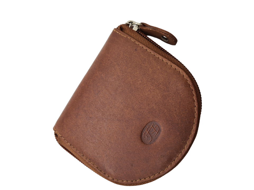 Unisex Real Premium Soft Leather Coin Pouch Zip Around Wallet Purse ...