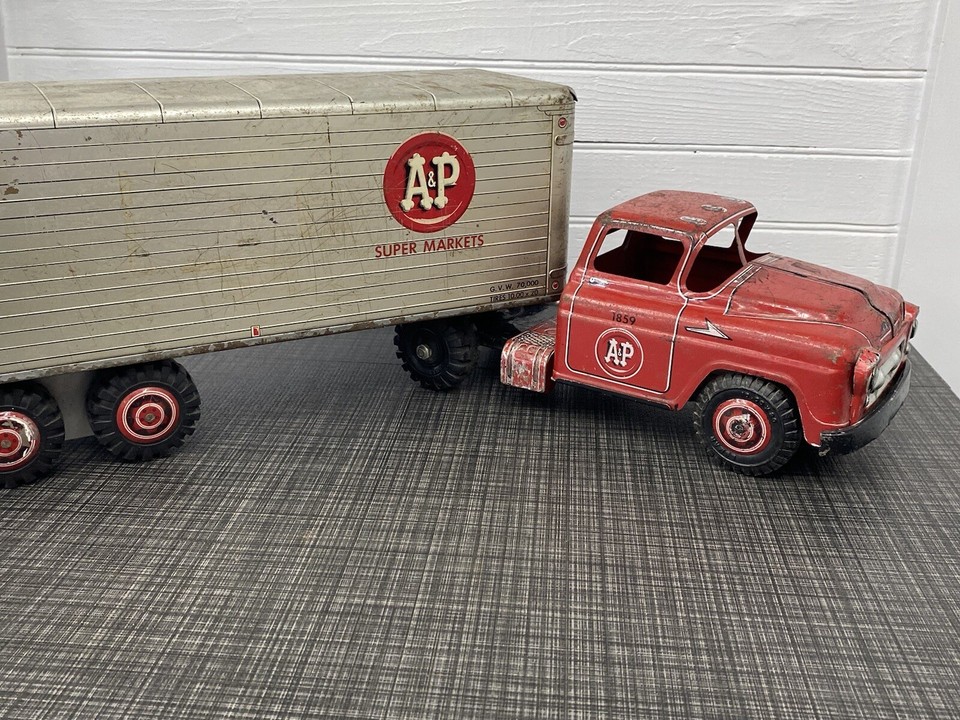 Vintage Marx A&P Super Markets Semi Truck Tin Pressed Steel Delivery ...