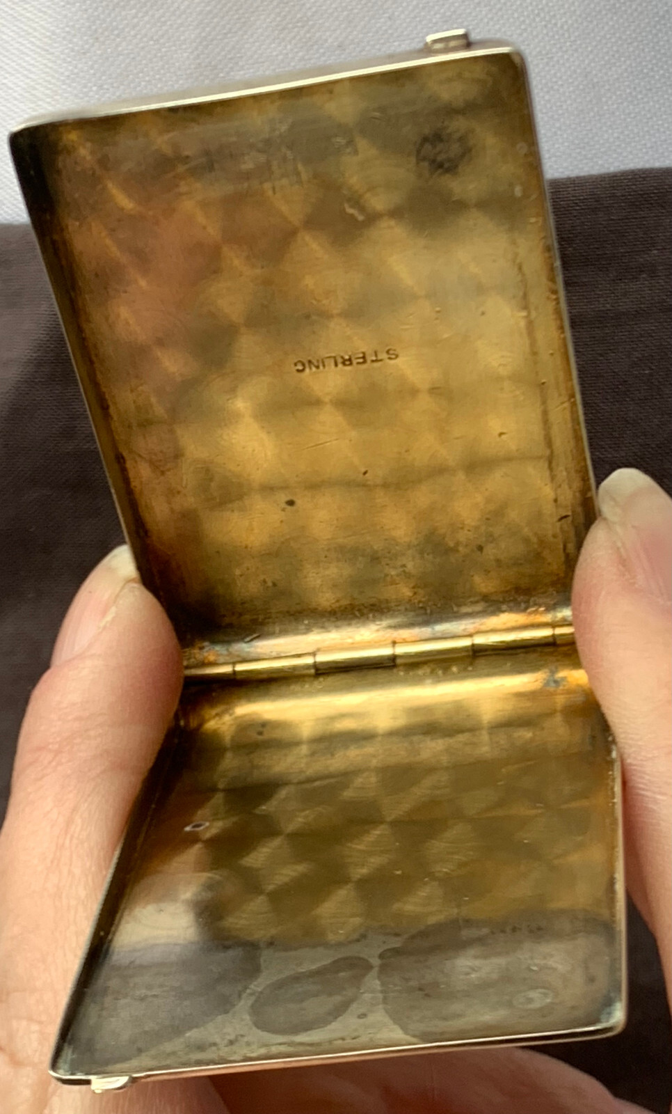 Antique Sterling Silver Match Case 27.77g Hinged Pendant Fob Mono "CCF ...