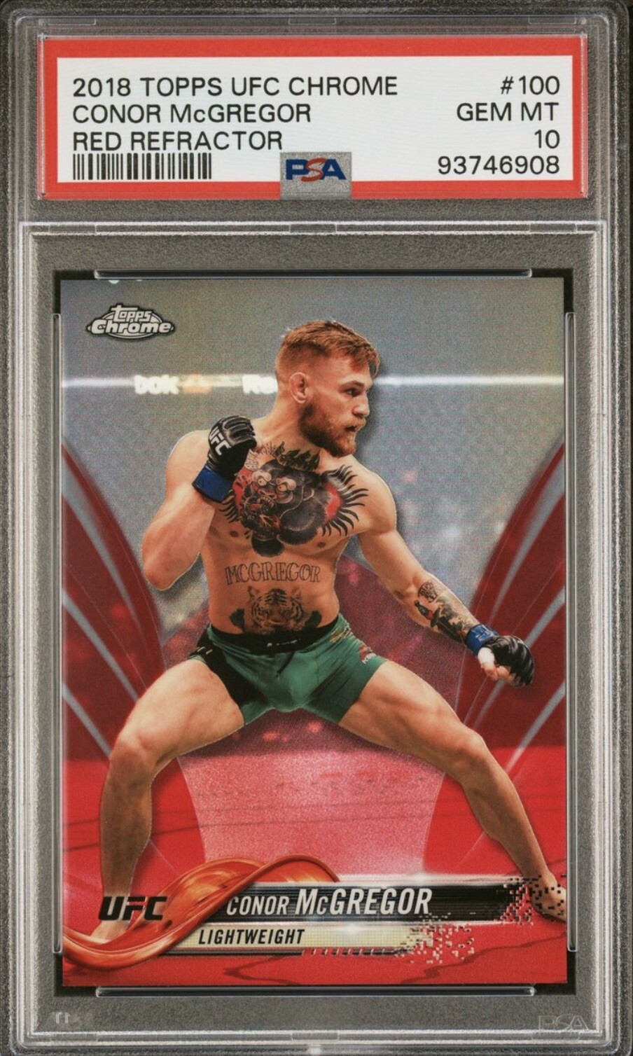 2018 Topps UFC Chrome Conor McGregor POP 1! Red Refractor 1/5 GEM MINT ...