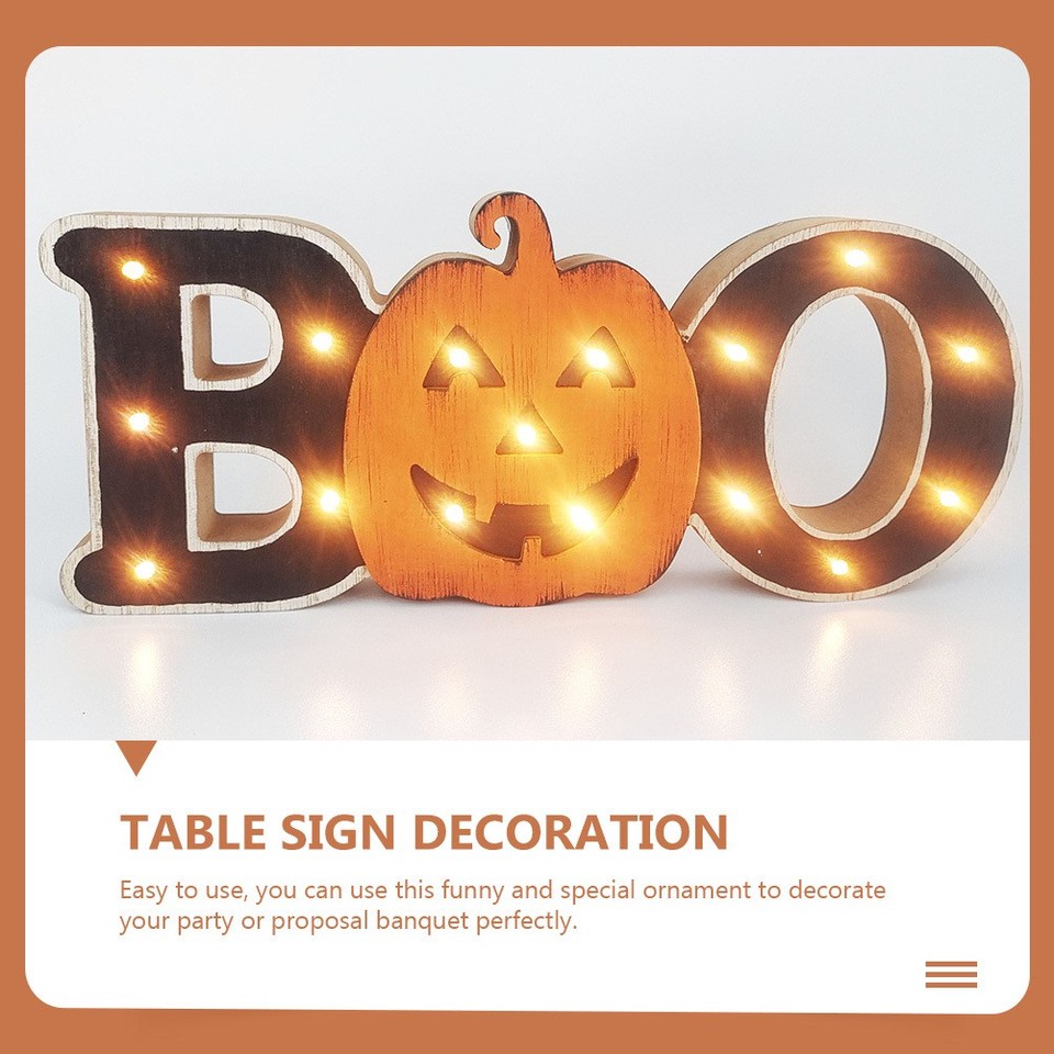 Halloween Table Decoration Luminous Wooden Table Sign Halloween Table ...