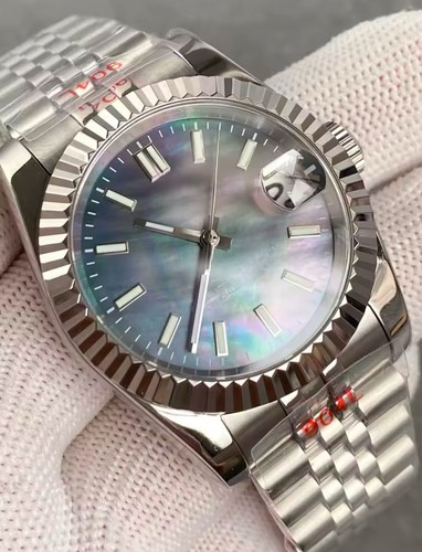 Black Mother of Pearl Silver Watch TMI NH35 Movement Sapphire Glass ...