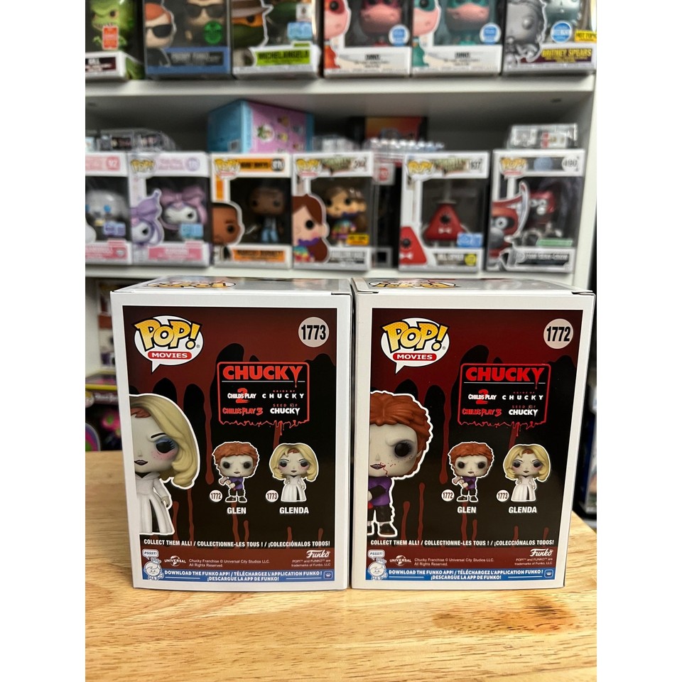 NEW IN HAND EXC Glen & Glenda Funko Pops #1772 #1773 Chucky Child's ...