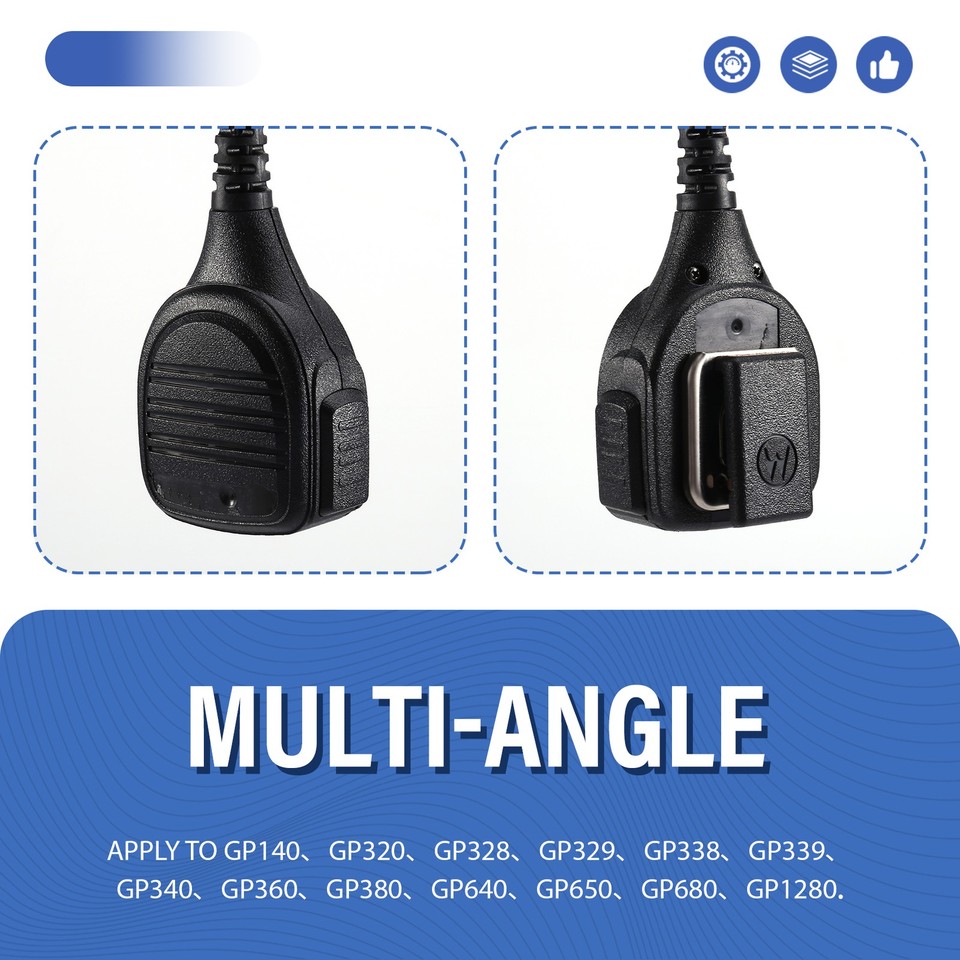Handheld Speaker PTT Mic for GP328 GP338 GP340 GP360 GP680 HT750 ...