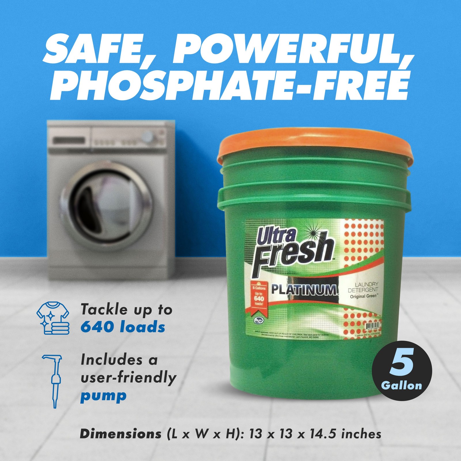 Ultra Fresh 3X Platinum 5 Gallon Laundry Detergent, Up to 640 Loads (2 ...
