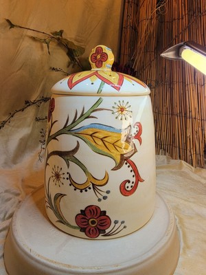Fall Cookie Jar Pier 1 Hand Painted Earthenware Carynthum 10" Large ...