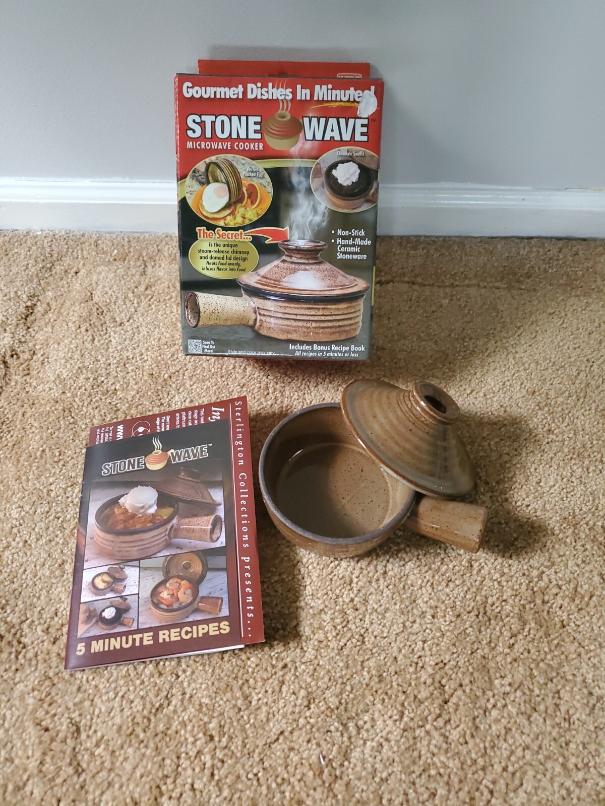 Stone Wave Microwave Cooker Non-Stick Ceramic Stoneware Baking Pan AS ...