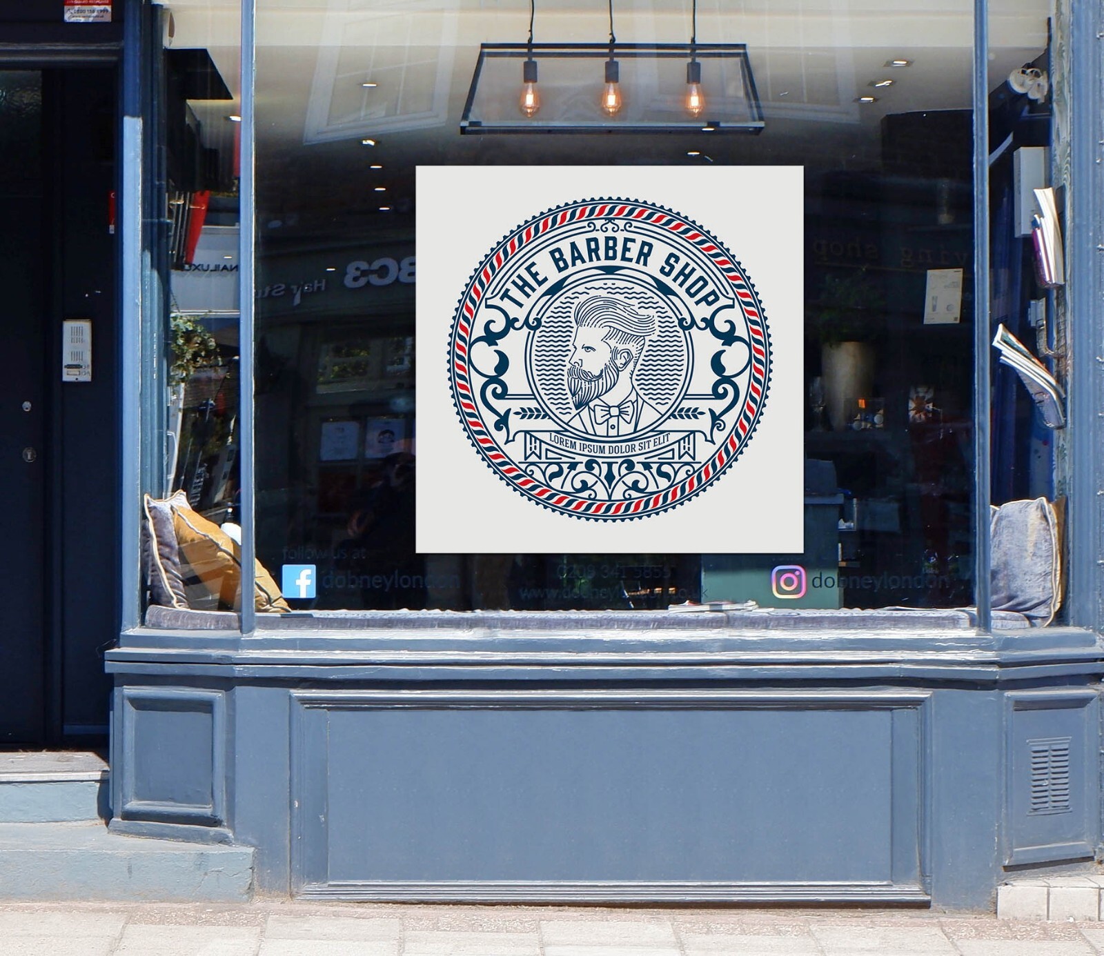 3D Man Hair Cut G1130 Barber Shop Window Stickers Vinyl Wall Mural ...