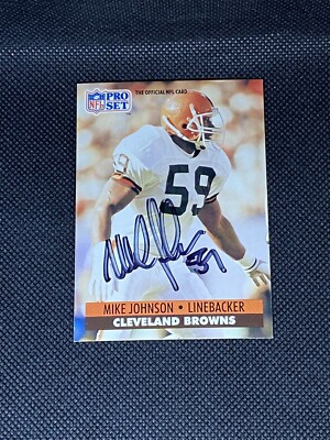 Mike Johnson 1991 Pro Set #120 Cleveland Browns Signed Auto Autographed ...