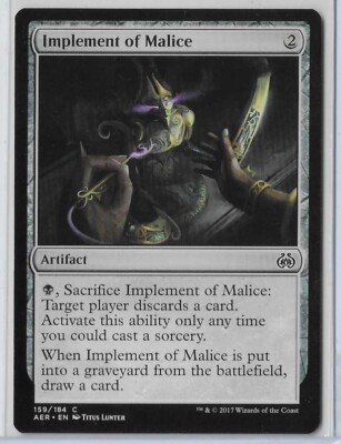 MTG Implement of Malice Aether Revolt (AER) Common Magic Card #159/184 ...