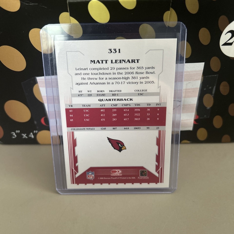 2006 Score Matt Leinart Rookie Arizona Cardinals #331 | eBay