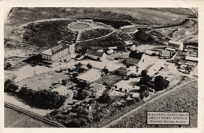 Real Photo Postcard Aerial View Waconda Sanitarium, Waconda Springs ...