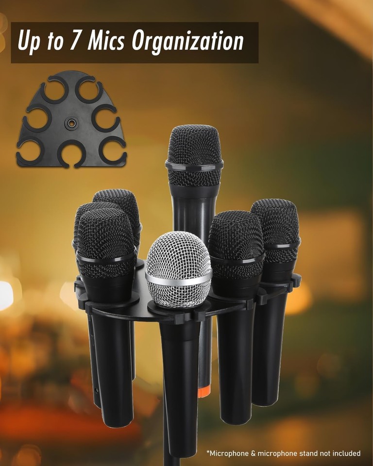 Microphone Holder Multi Mic Holder for Wired and Wireless Mics Multiple ...