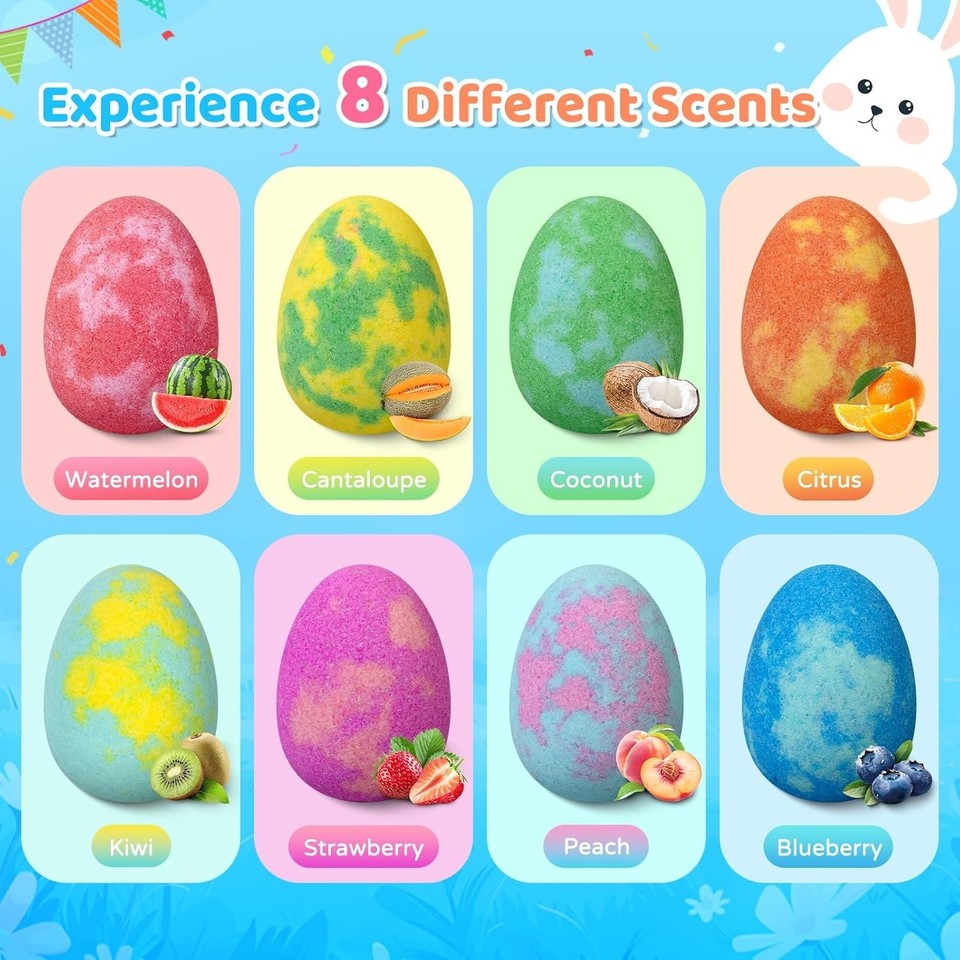 16 Pack Easter Kid Bath Bombs Gift Set with Toys Inside, Kids Bubble ...