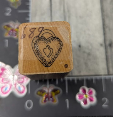 JRL Design Heart Locket Cutout Rubber Stamp Wood #M15 | eBay