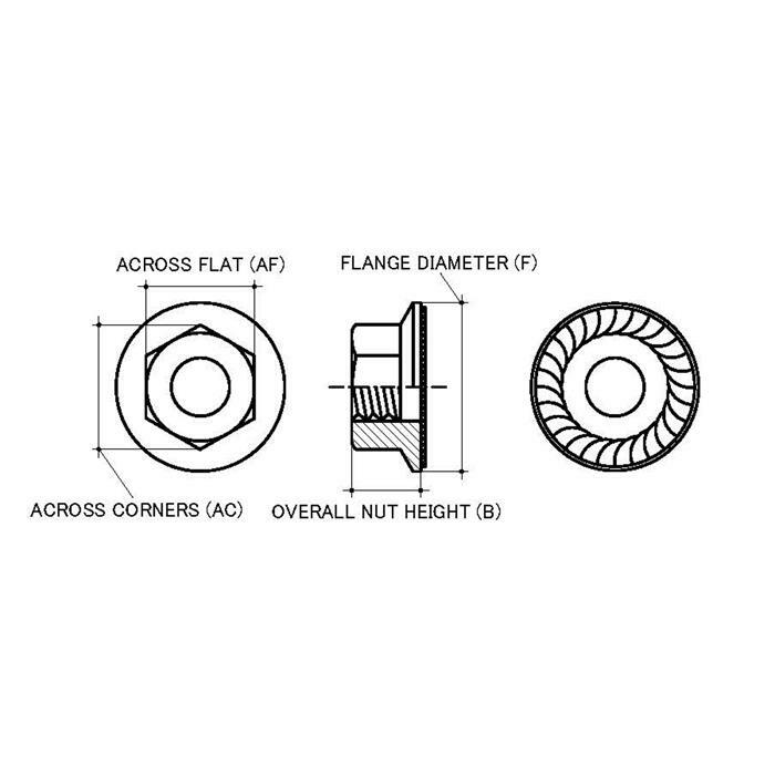 Pack of 1000 Zinc Silver Flange Serrated Nut 1/2 x 13 TPI UNC Imperial ...