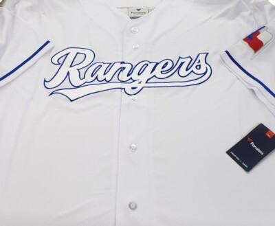 TEXAS RANGERS FANATICS OFFICIAL MLB BASEBALL WHITE TEAM JERSEY TALL NEW ...