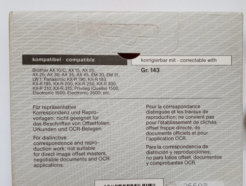 1x GEHA Staples Carbon Farbband Gr. 153C + 1 LIFT OFF für Brother AX 10 ...