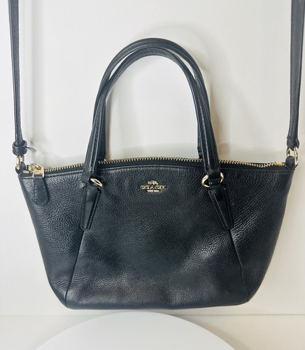 COACH MINI KELSEY SATCHEL IN BLACK PEBBLE LEATHER COACH F57563 | eBay