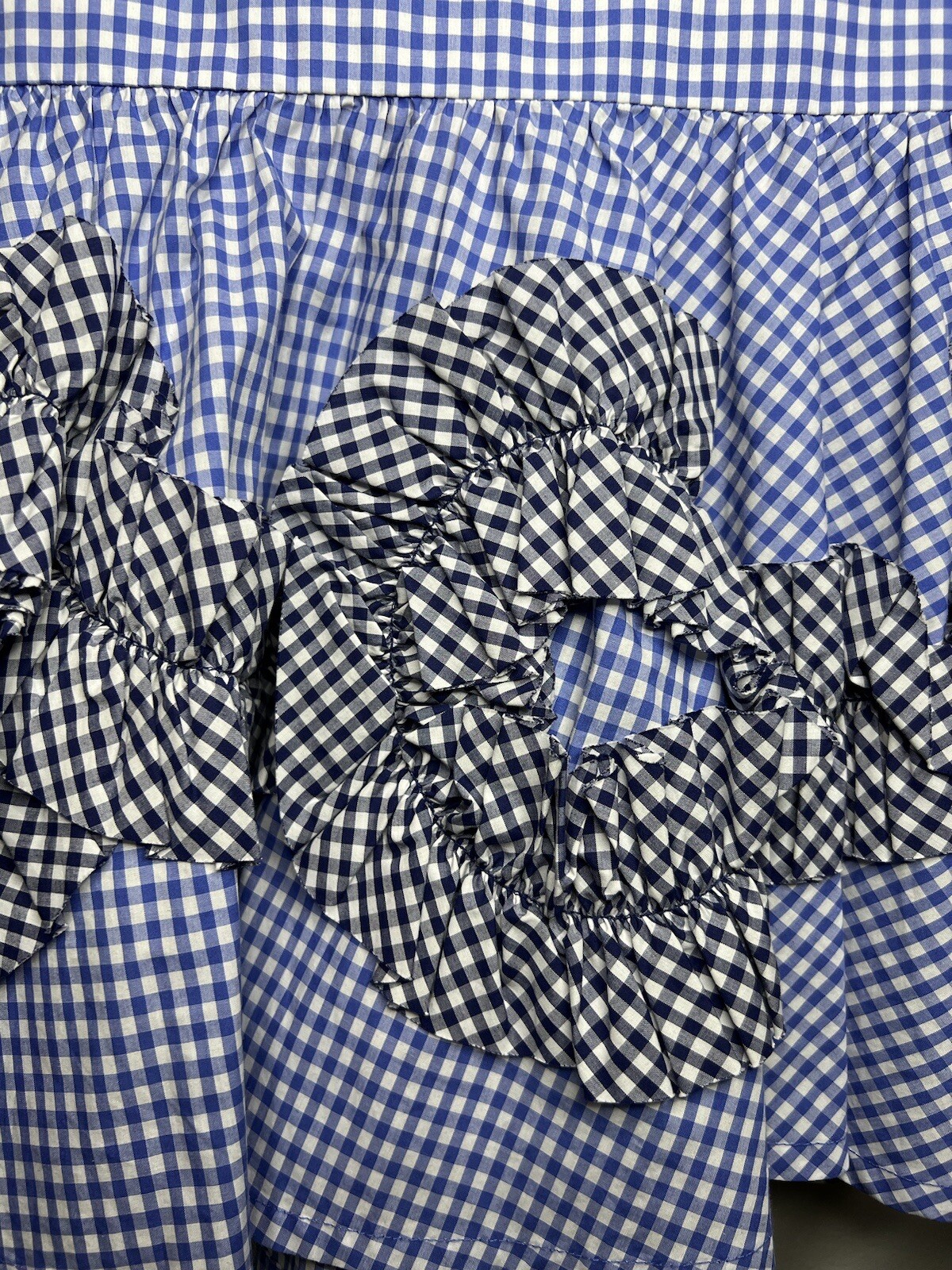 Alexis Daly Mini Skirt Gingham Blue Black Ruffle Flow… - Gem