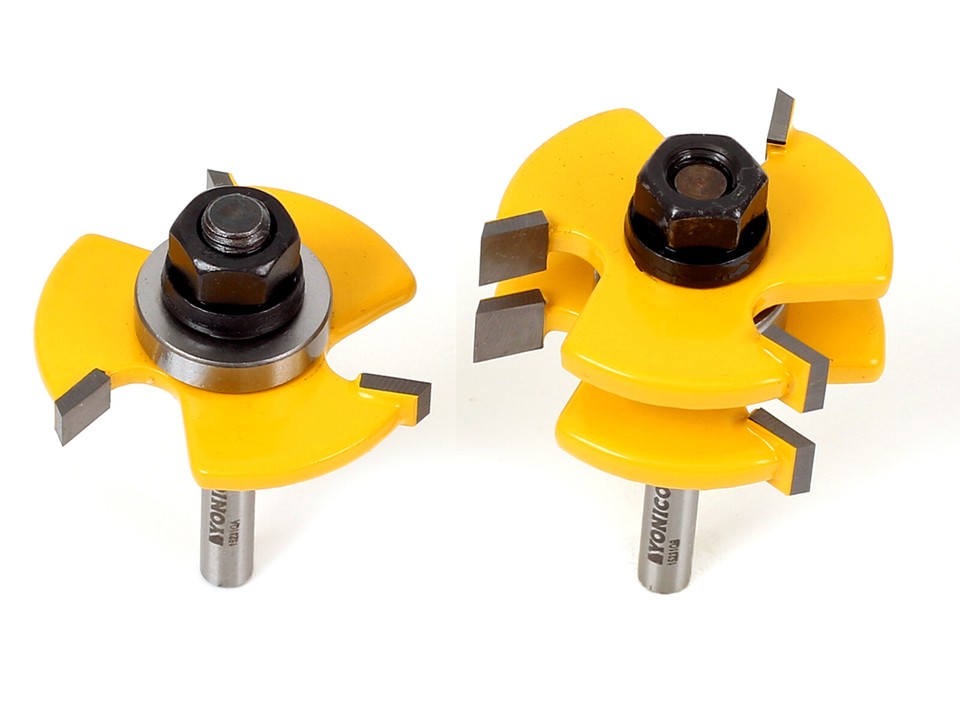 1/4" Plywood Panel 2 Bit Tongue & Groove Router Bit Set - 1/4" Shank ...