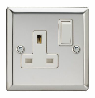 Varilight XC4W Classic Mirror Chrome 1 Gang 13A DP Single Switched Plug ...