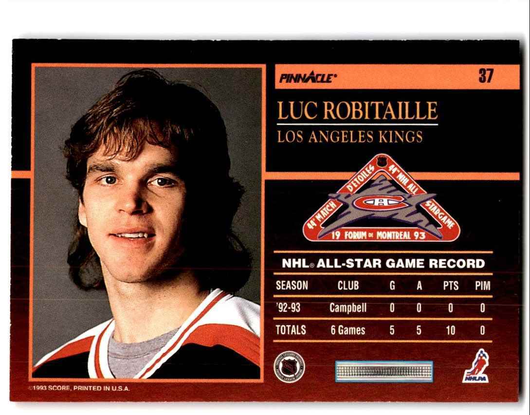 1993-94 Pinnacle Canadian All-Stars Luc Robitaille #37 Los Angeles ...