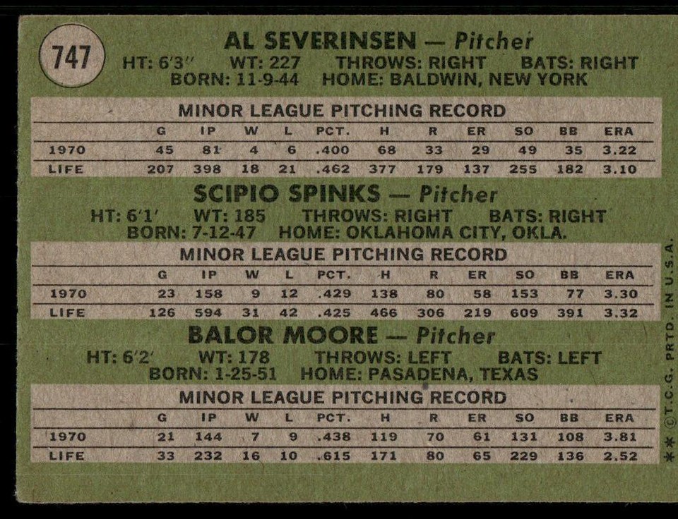 1971 Topps #747 N.L. Pitchers 1971 Rookie Stars | eBay