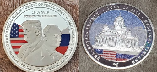 Donald Trump Silver Coin United States of America MAGA USA Flag Putin ...