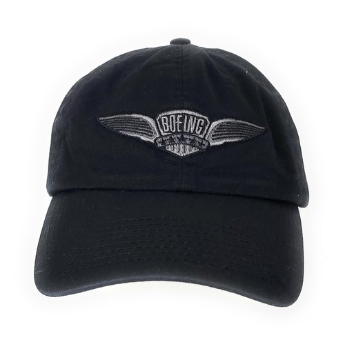 Official Boeing Brand Fitted Hat Cap Baseball Black - Gem