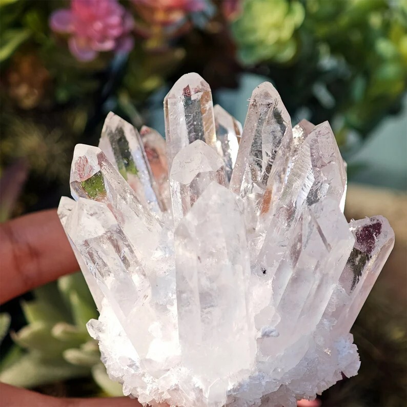 300G+ New Find Large Clear White Quartz Crystal Healing Cluster Mineral ...