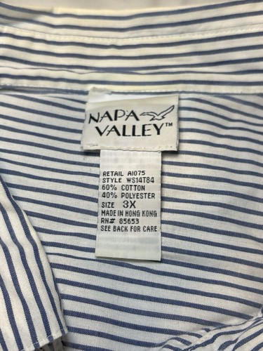 Napa Valley Womens Plus Size 3X Striped Floral Button-Up Shirt Long ...